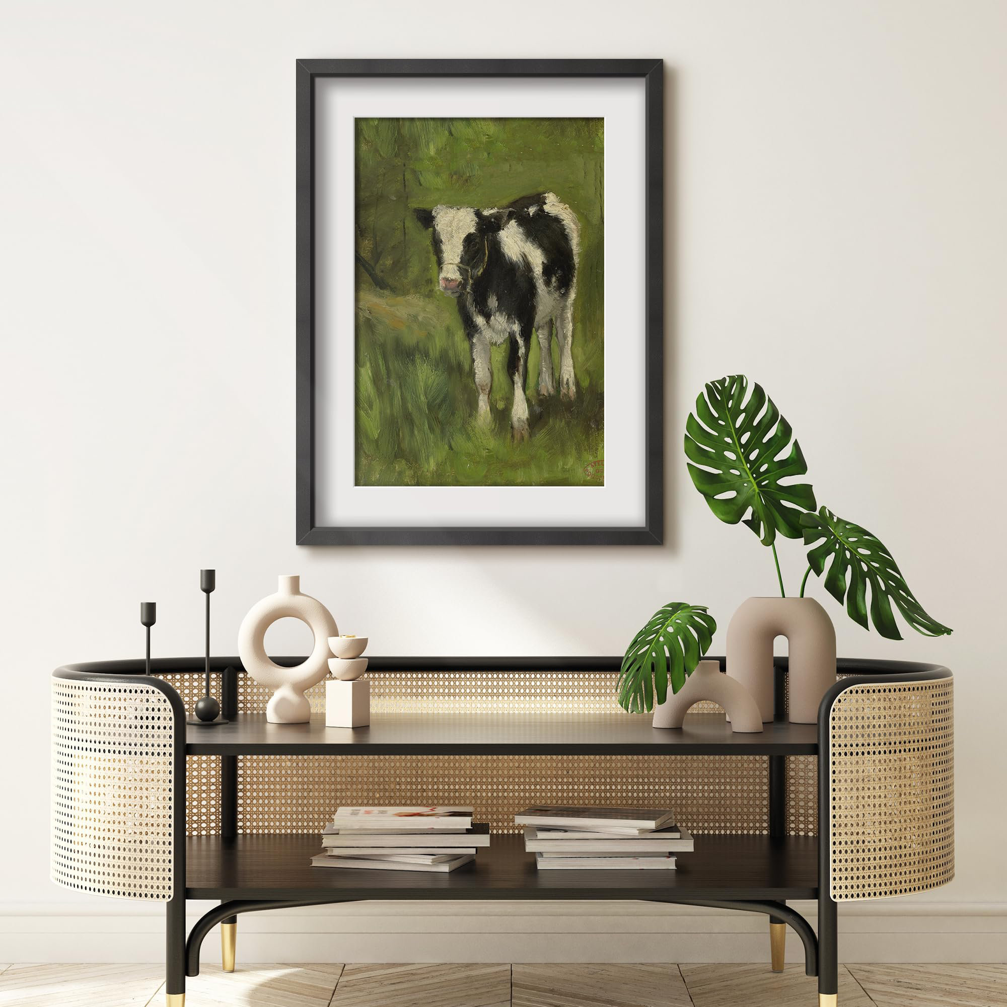 wall26 Gentle Farm Animal Rustic Countryside Framed On Paper Print ...