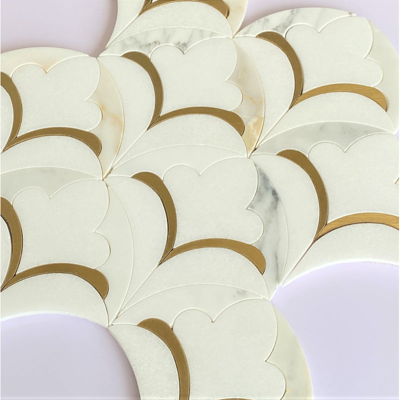 ES Stone Water Jet Water Jet 14" x 13" Marble Mosaic Tile & Reviews ...