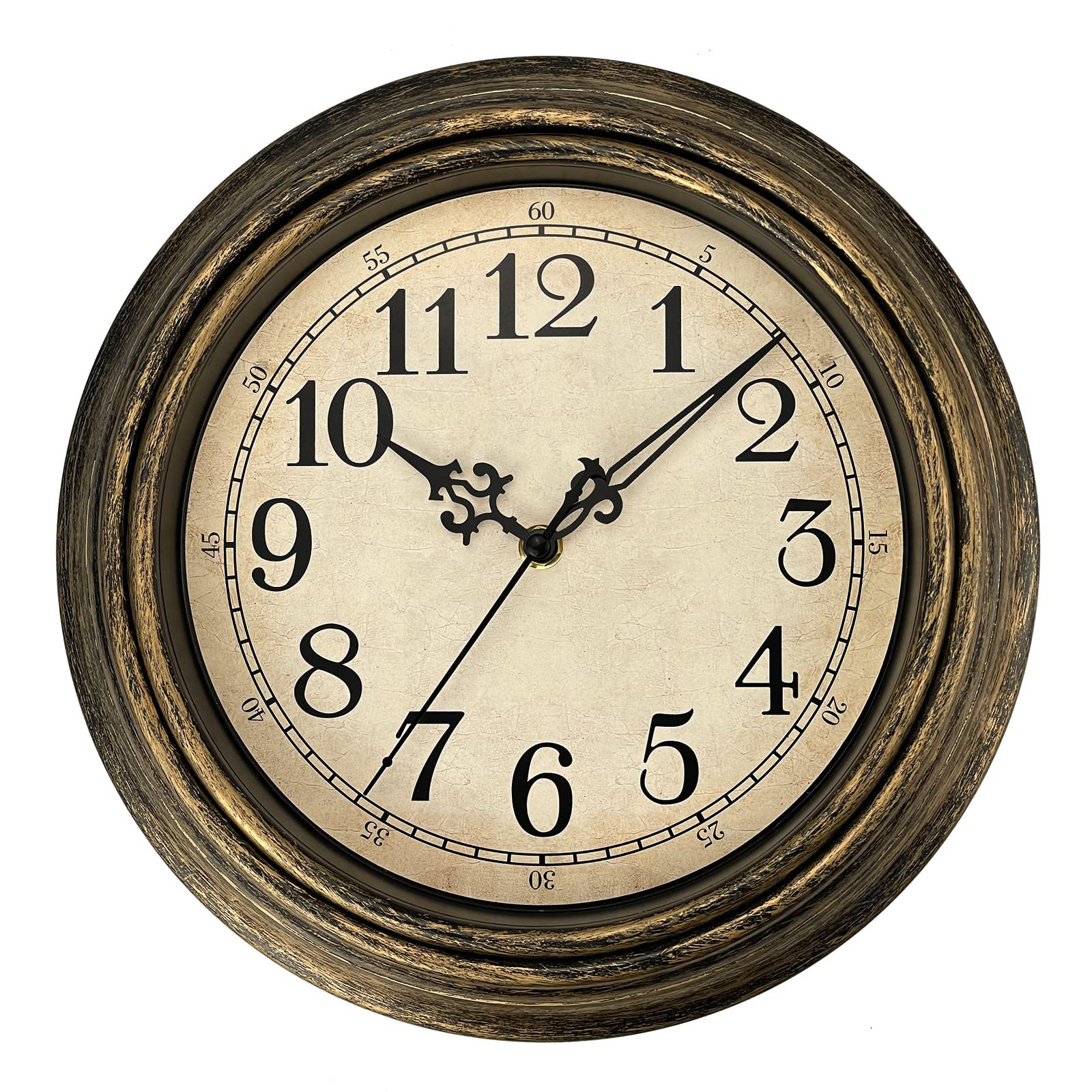 Williston Forge Retro Wall Clock, 12'' Non Ticking Classic Silent Vintage Wall Clocks Decorative ...