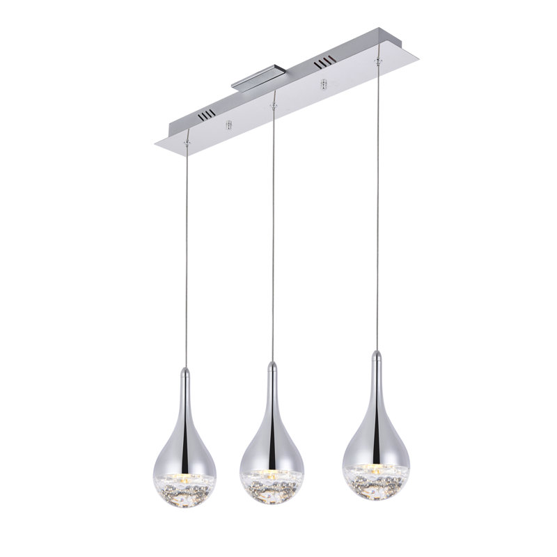 Wade Logan® Carilyn 3 - Light Kitchen Island Linear LED Pendant | Wayfair
