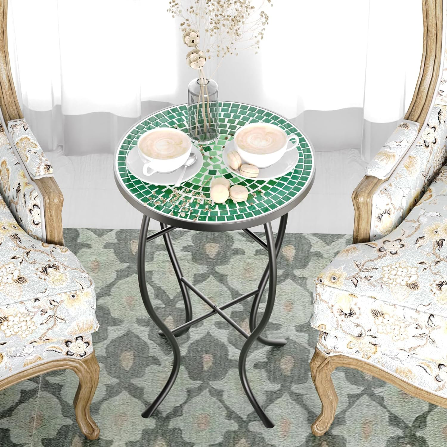 Shimano Mosaic Outdoor Side Table, Patio Side Table, Weather Resistant ...