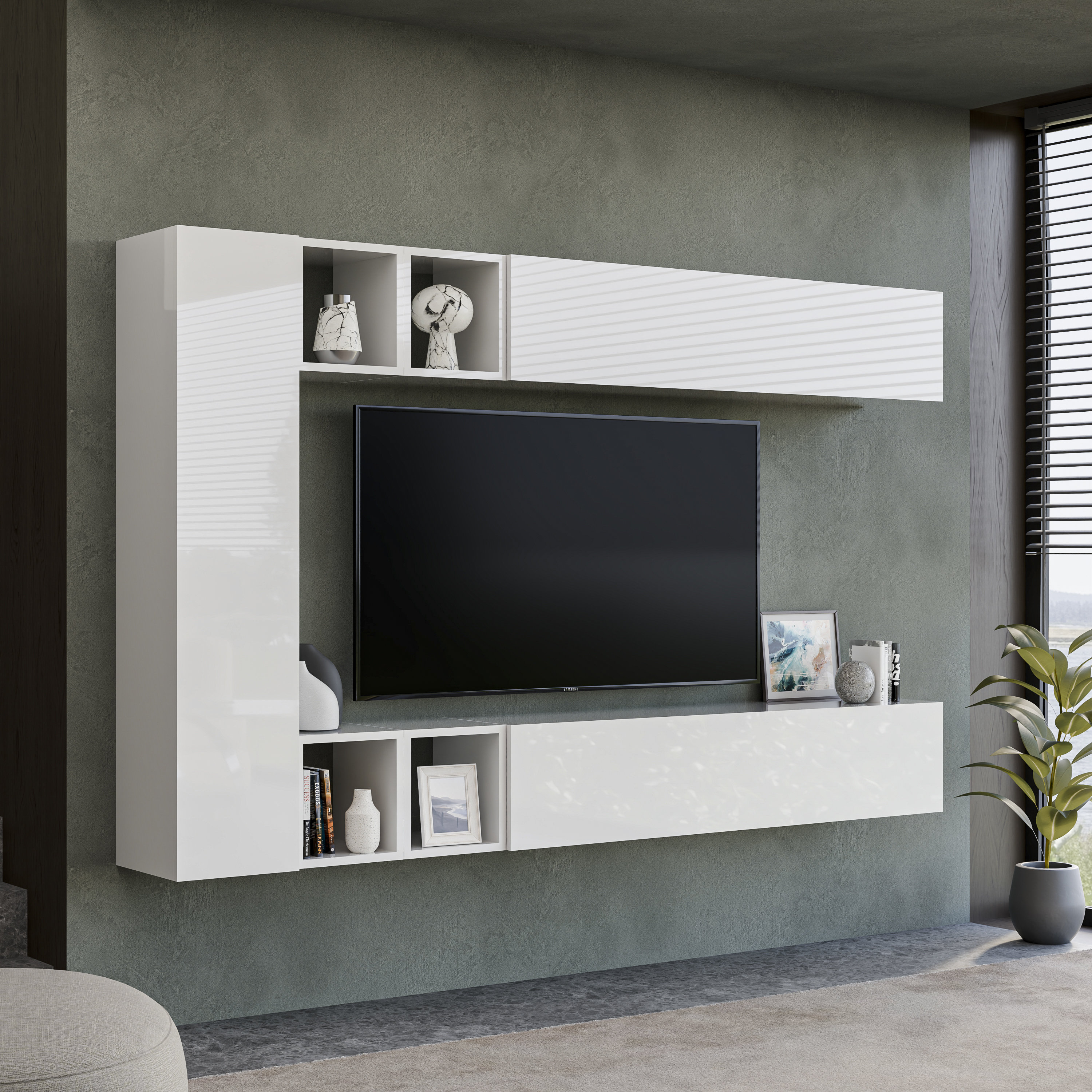 Brayden Studio Vienna Moduler Modern TV Unit Wall Mount – Customizable ...