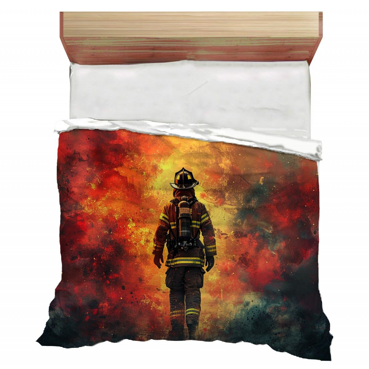 VisionDecor Firefighter Bedding Heroism Comforter Brave Rescuer_12365 ...