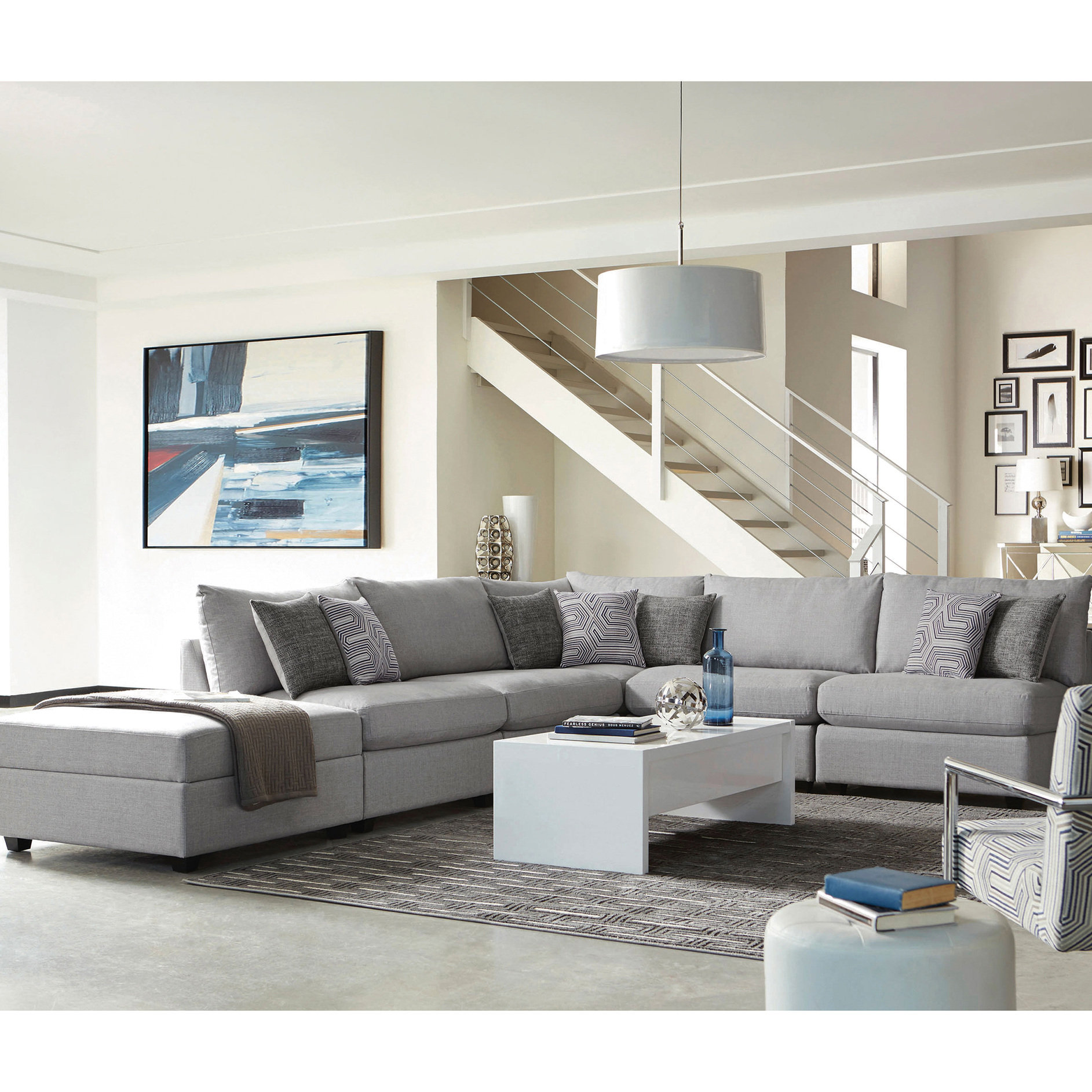 Hokku Designs Grey Square Upholstered Storage With Fabric, 21 Inches ...