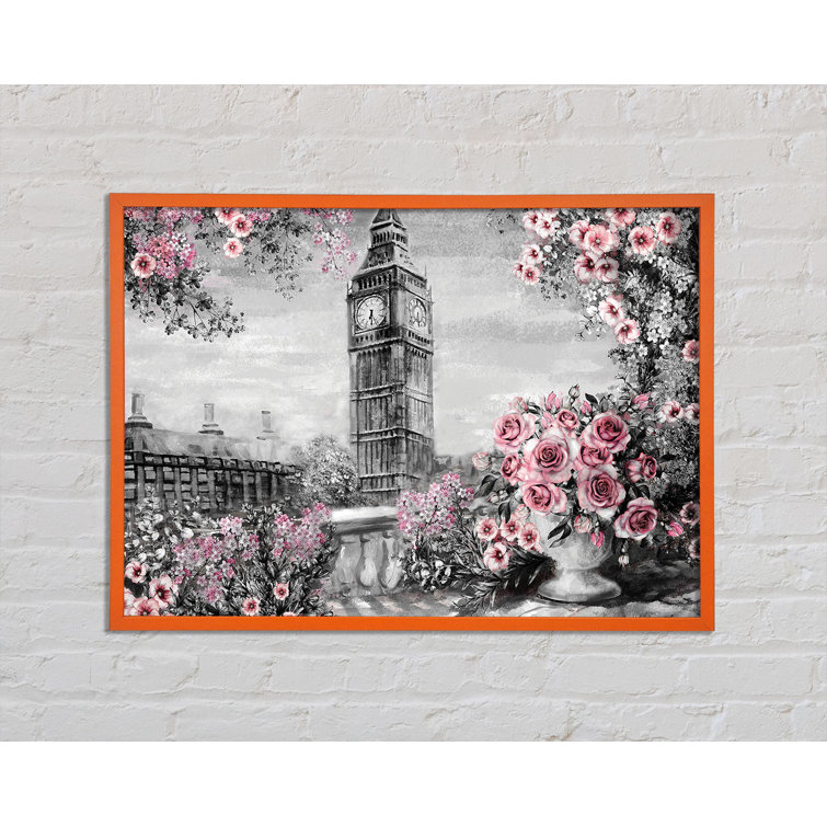 Ophelia & Co. Cannan Big Ben Pink Roses - Single Picture Frame Art ...