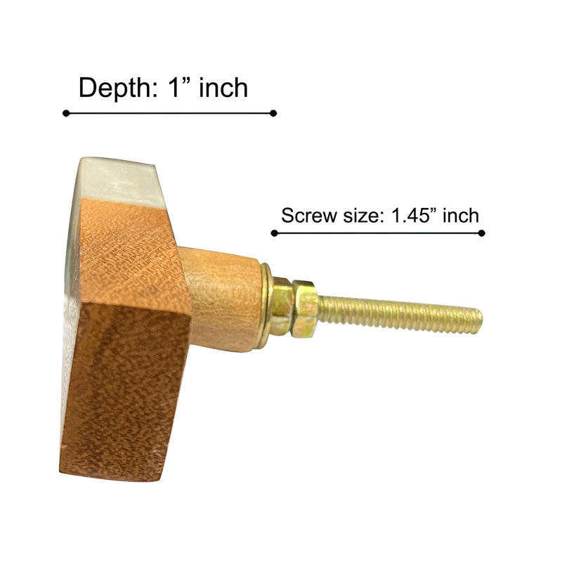Perilla Home 2.5" Width Wooden Rectangle Inlay Knob | Wayfair