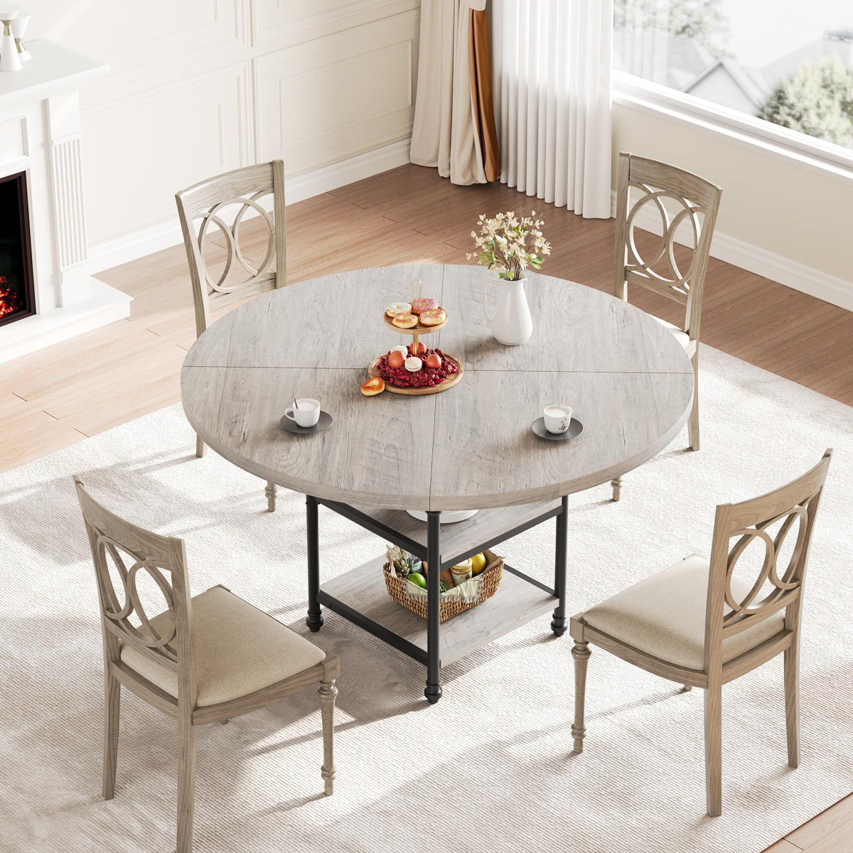 Williston Forge 47-Inch Round Dining Table For 4: Featuring A 1.59-Inch ...