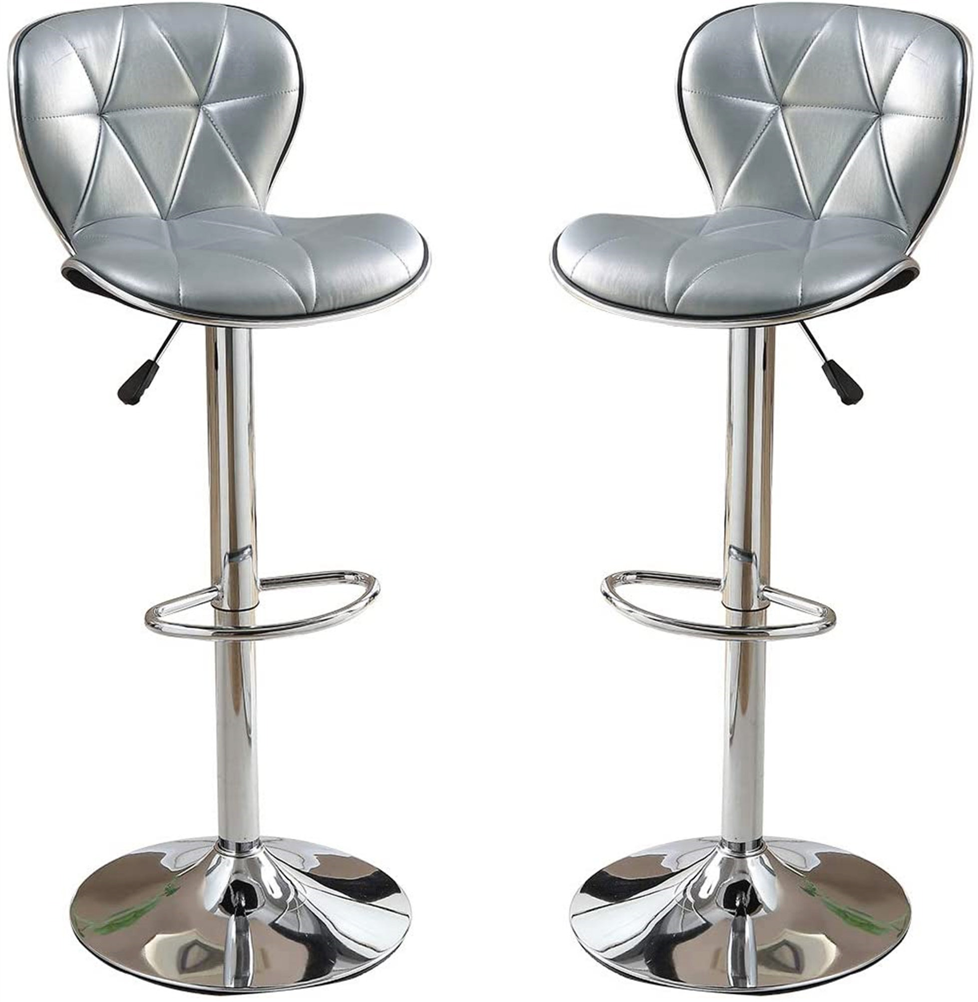 Everly Quinn PVC Stool Counter Height Chairs Set Of 2 Adjustable Height ...