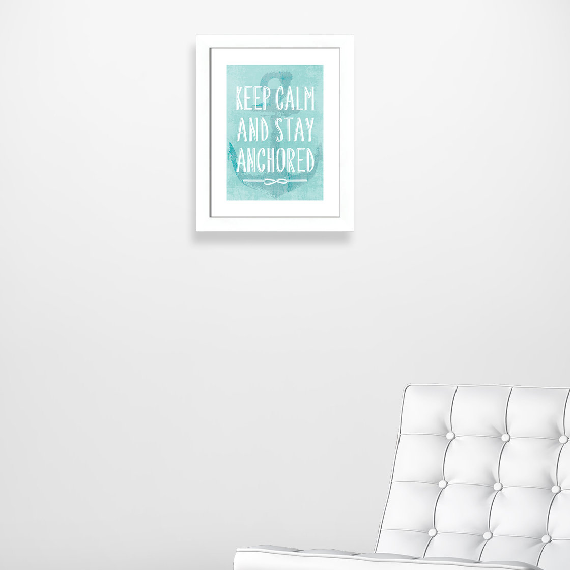 Highland Dunes 'Keep Calm and Stay Anchored' Framed Print Teal/White ...