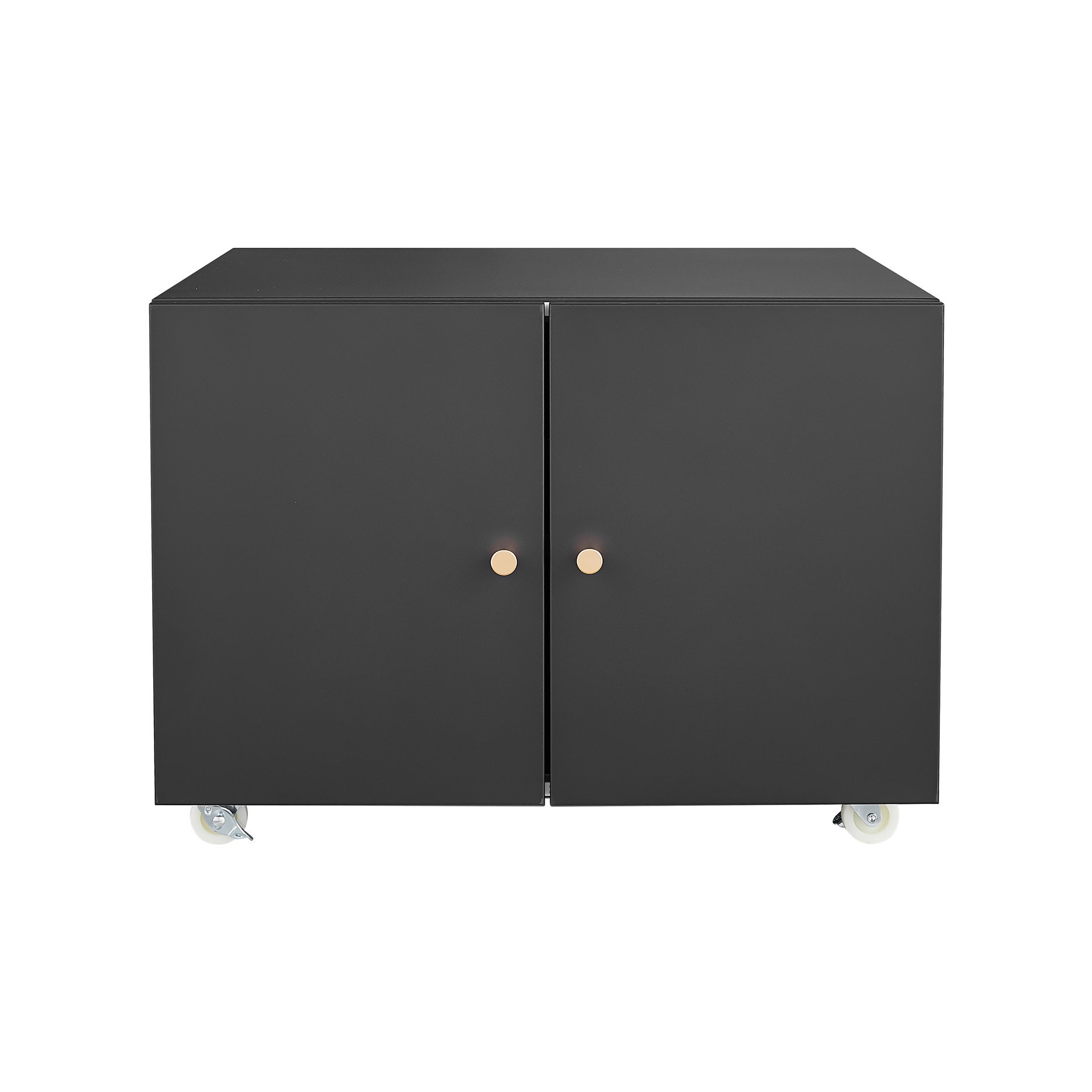 Latitude Run® Black 2 Door Steel Copier Stand - Mobile With Smooth ...