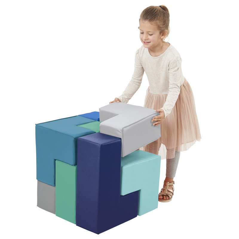 ECR4Kids SoftZone Brainy Building Blocks, Foam Puzzle, 7-Piece | Wayfair