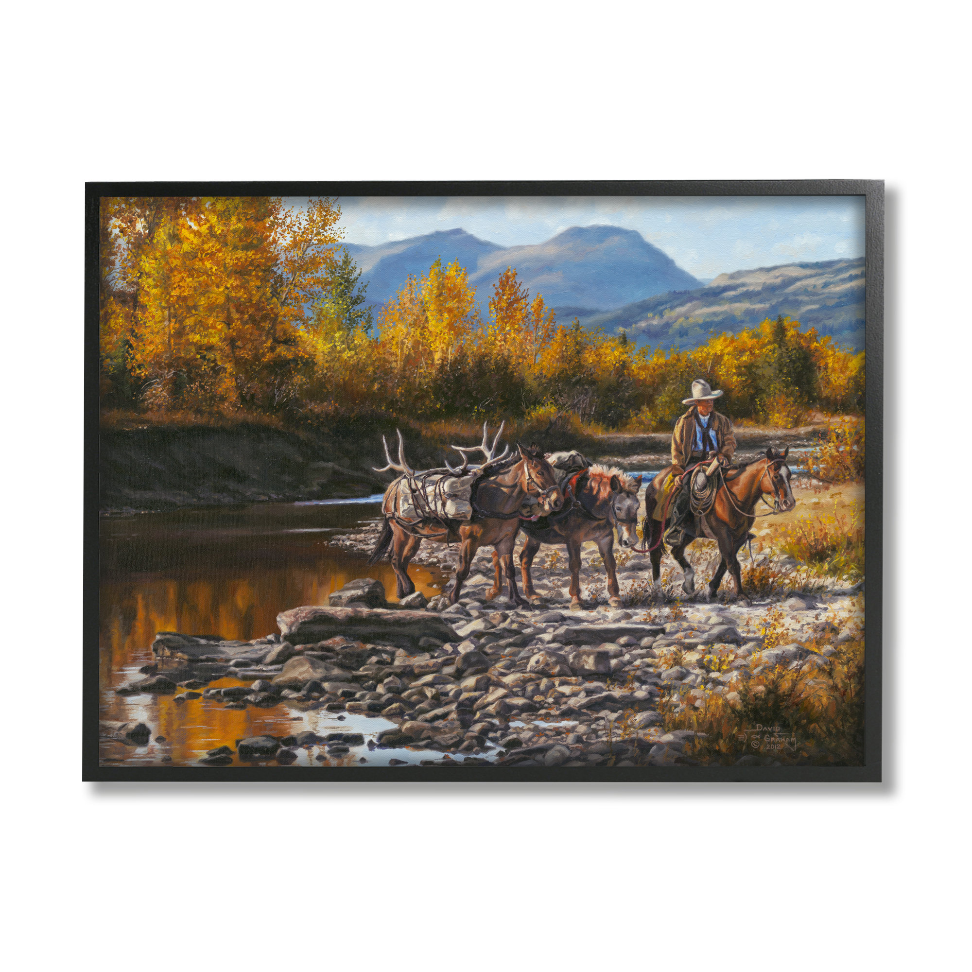 Stupell Industries " Down From High Country Cowboy " by David Graham ...