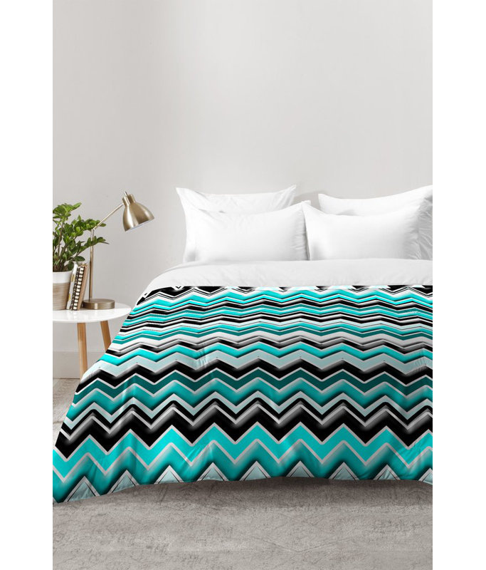 teal chevron comforter