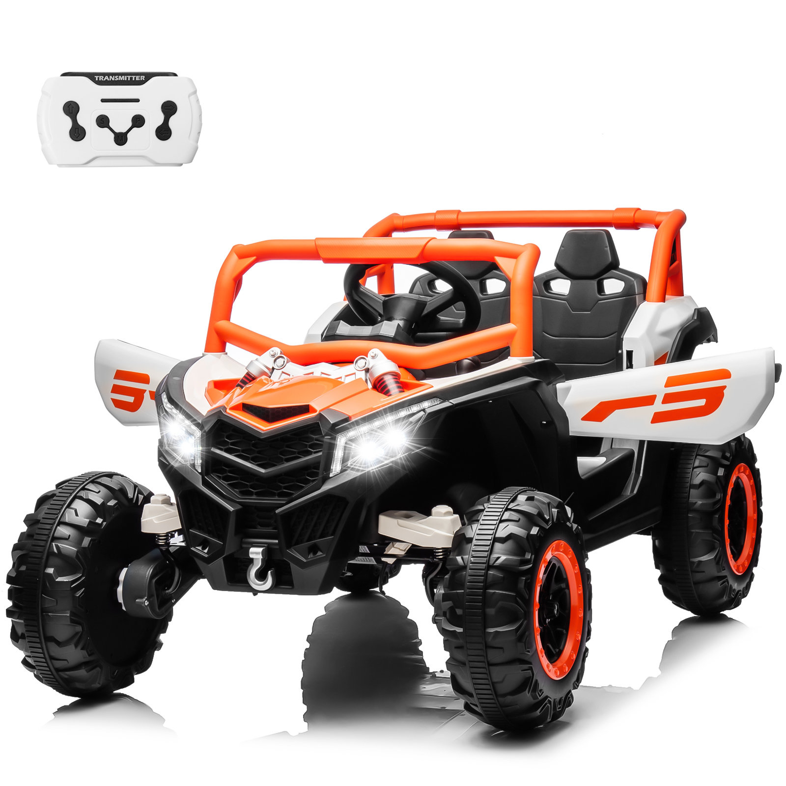 Anrli 24V 4WD Kids Electric UTV w/ Remote Control, Large Seat & 3 ...