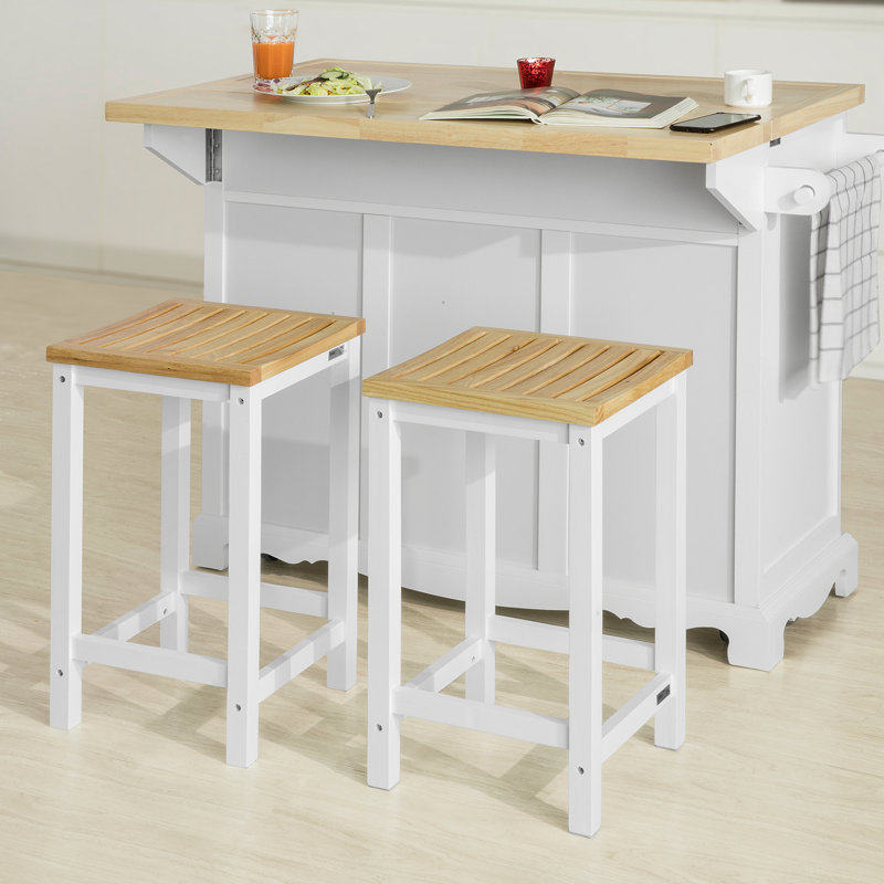 August Grove Mitzi Wood Kitchen Island & Reviews | Wayfair.co.uk