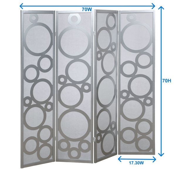 Mercer41 Degen 69.2'' W x 70'' H 4 - Panel Solid Wood Room Divider ...