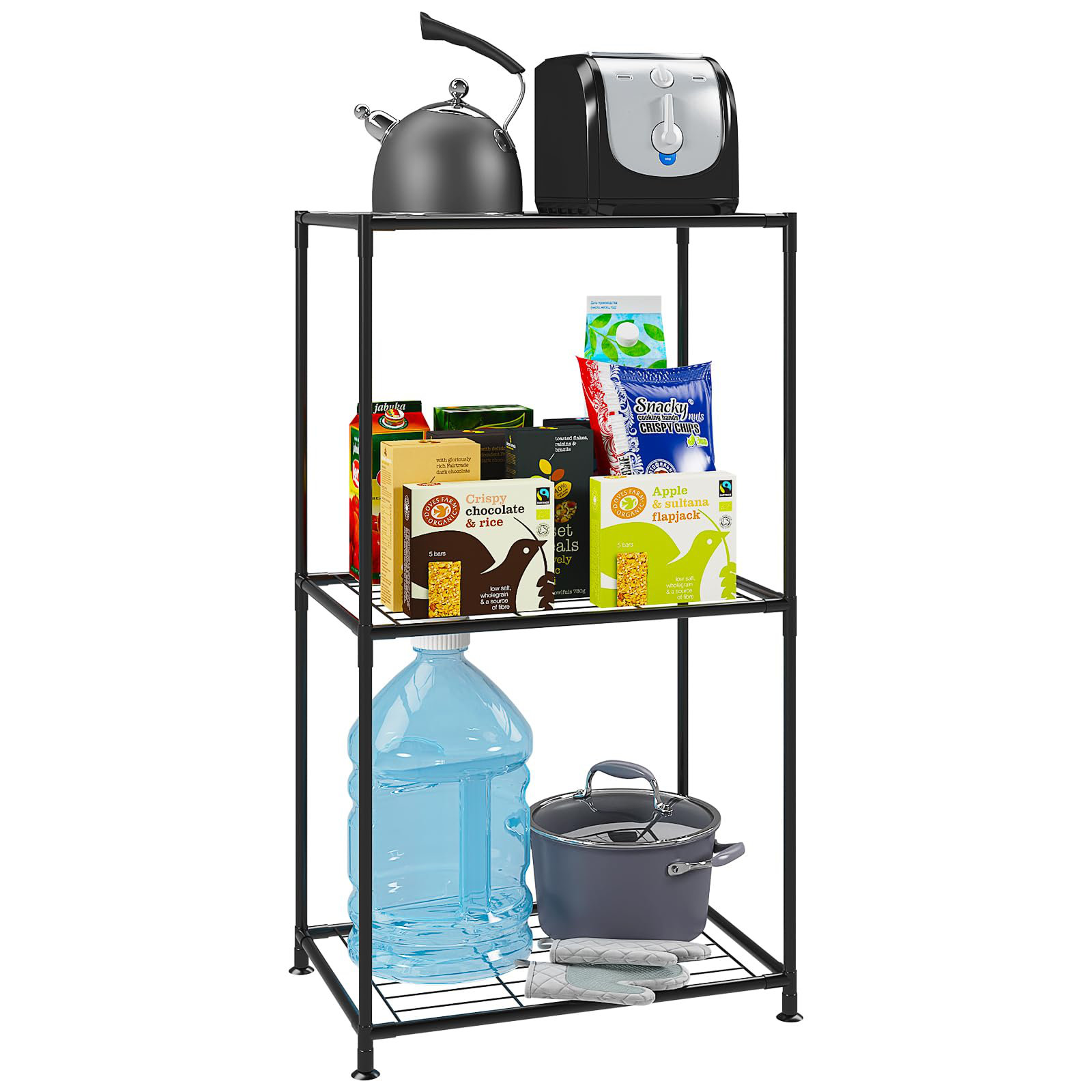 Ebern Designs 3-Tier Fixed Compartment Storage Rack, 221 Lb Capacity ...