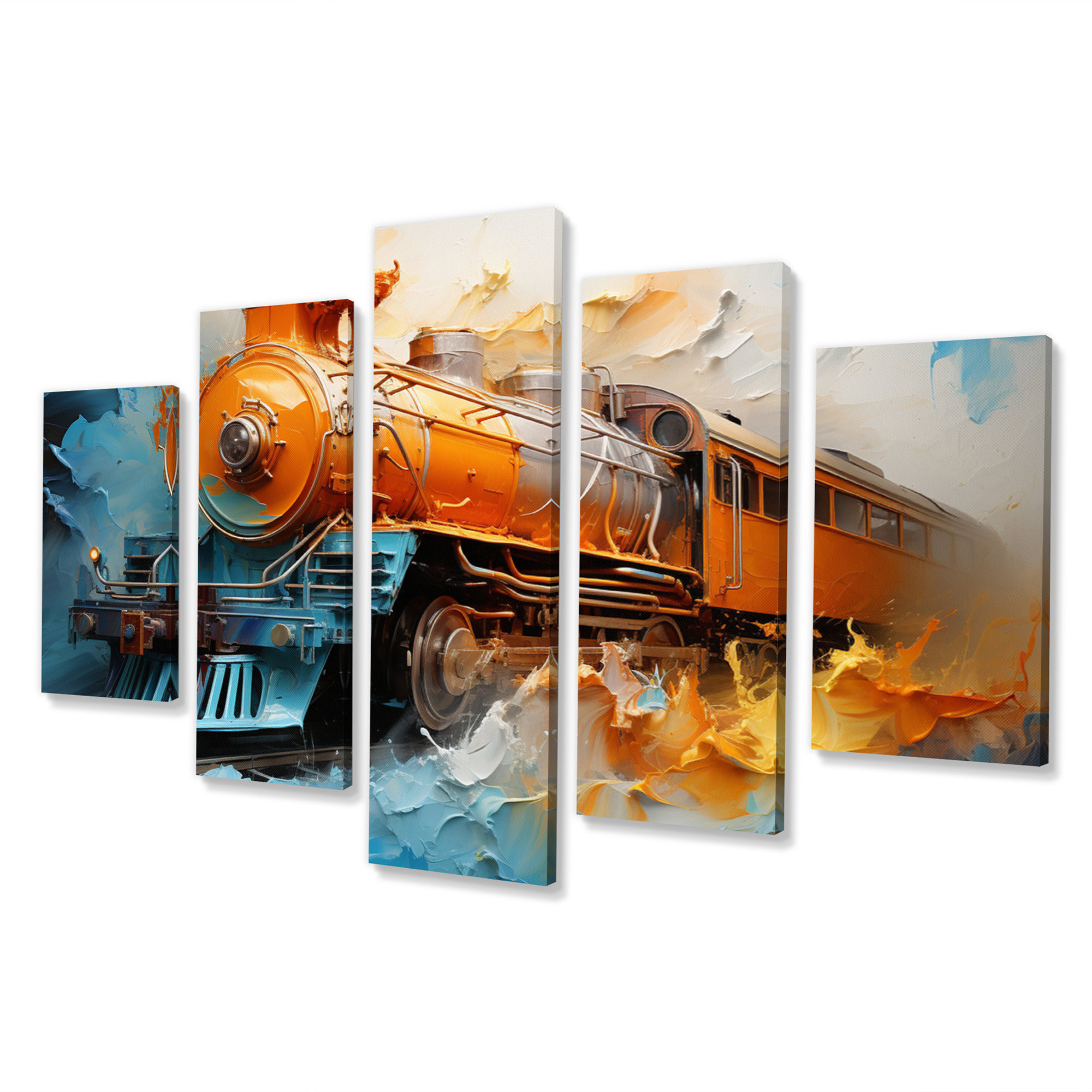 17 Stories 'Abstract Orange Train Fluid Motion - Transportation Wall ...