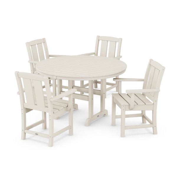 POLYWOOD® Mission 5-Piece Round Farmhouse Dining Set | Wayfair