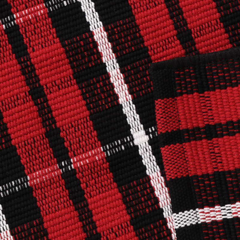 August Grove® Plaid Hand Braided Runner 2' x 4'3" Cotton Indoor/Outdoor ...