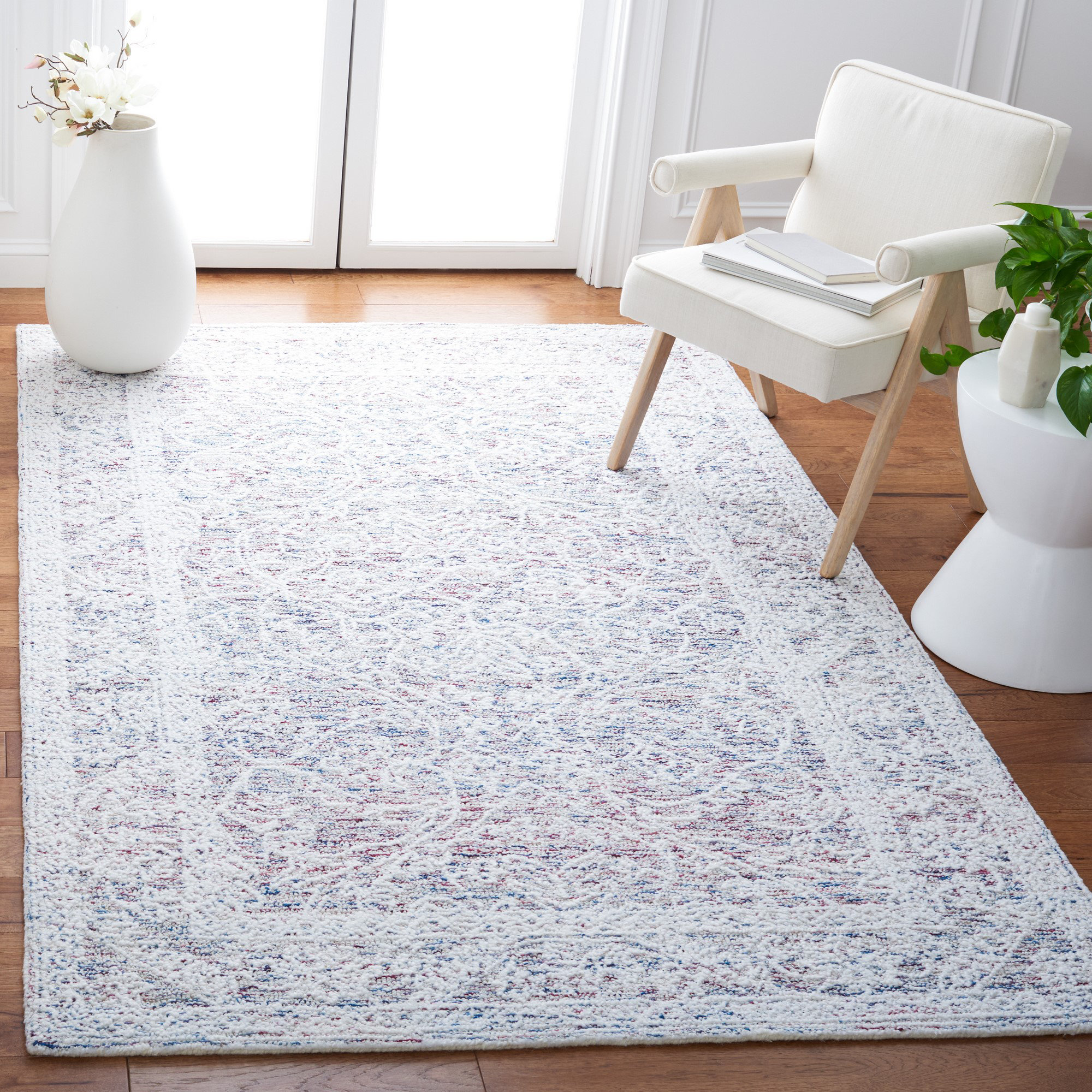 Bungalow Rose Metro Hand Tufted Performance Floral Rug | Wayfair