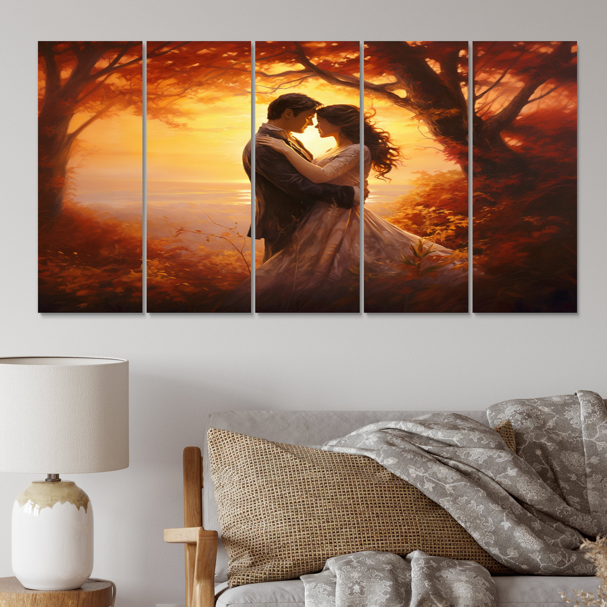 Winston Porter Romantic Couple Landscape Luminous Embrace III ...