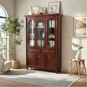 Parttlion American style bookcase lockers with glass doors | Wayfair