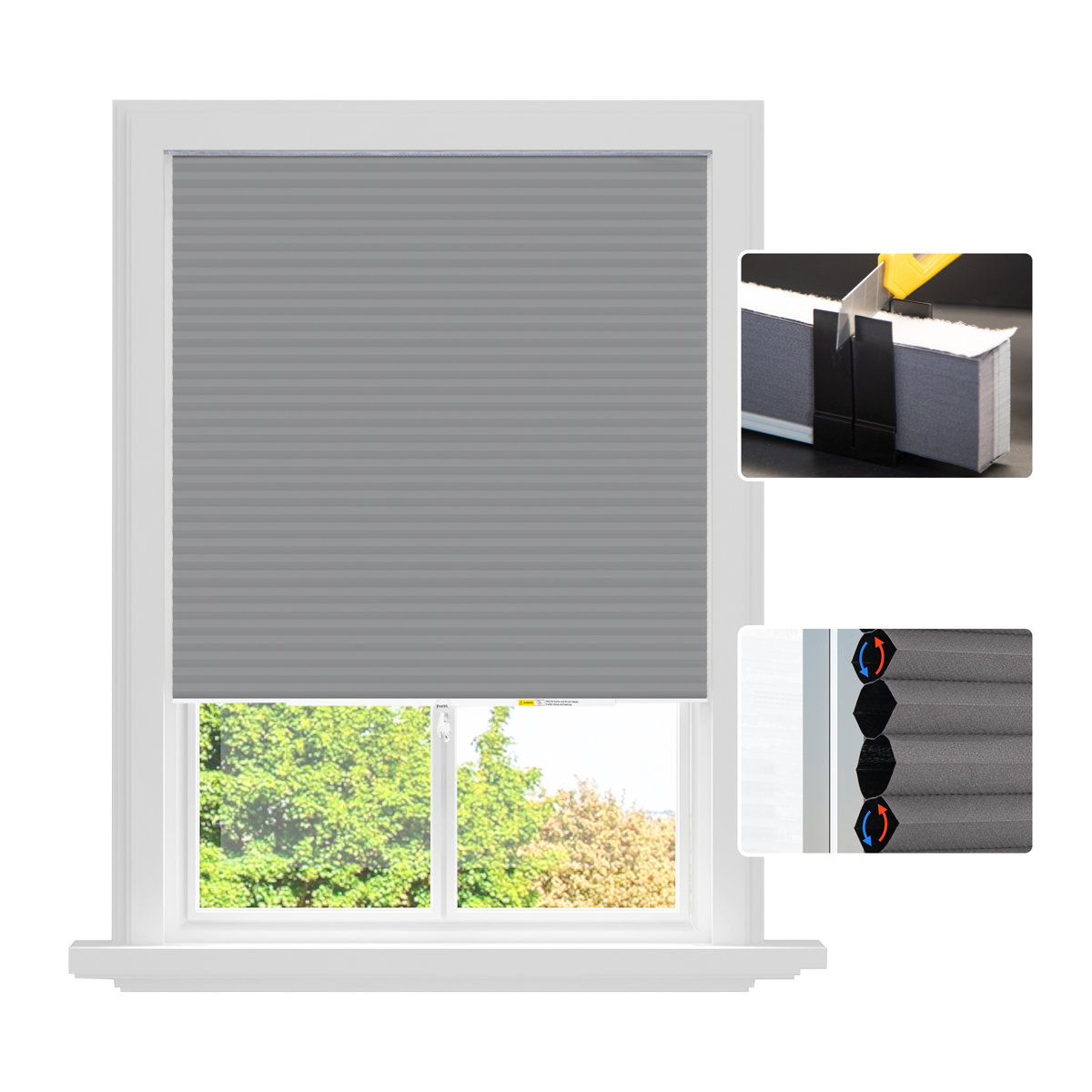 Symple Stuff Blackout Cellular Shades Cordless Honeycomb Blinds Pull ...