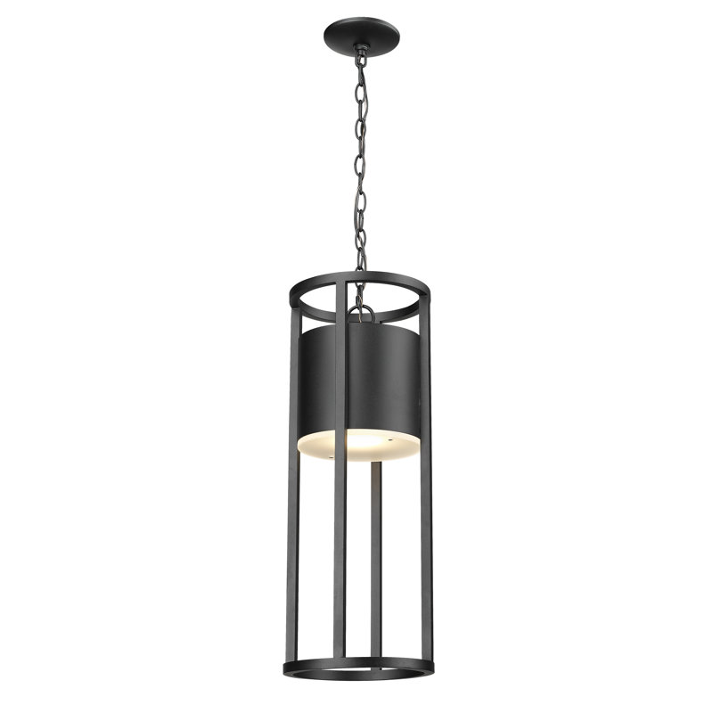 17 Stories Black 1-Bulb 24" H Integrated LED Outdoor Pendant | Wayfair