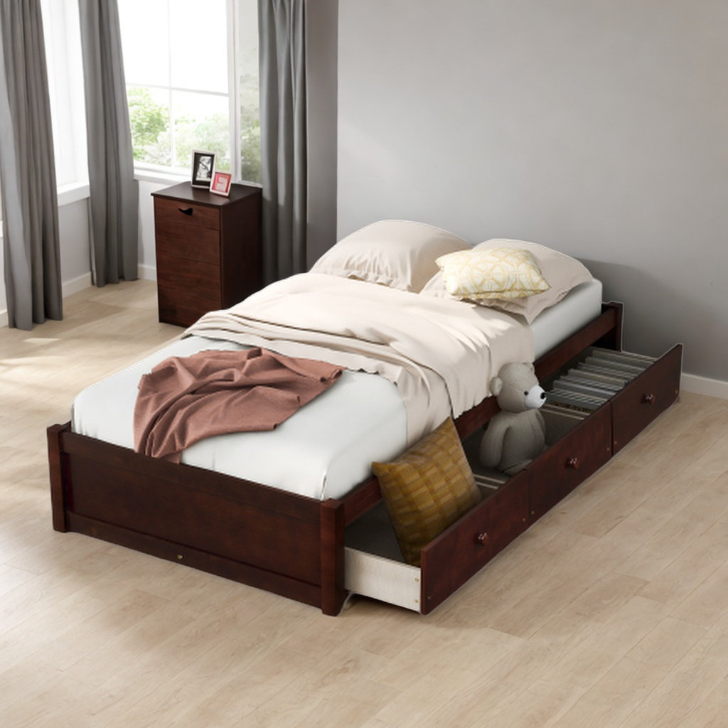 Harriet Bee Ilah Twin Bed Platform Storage Bed Frame with 3 Drawers ...