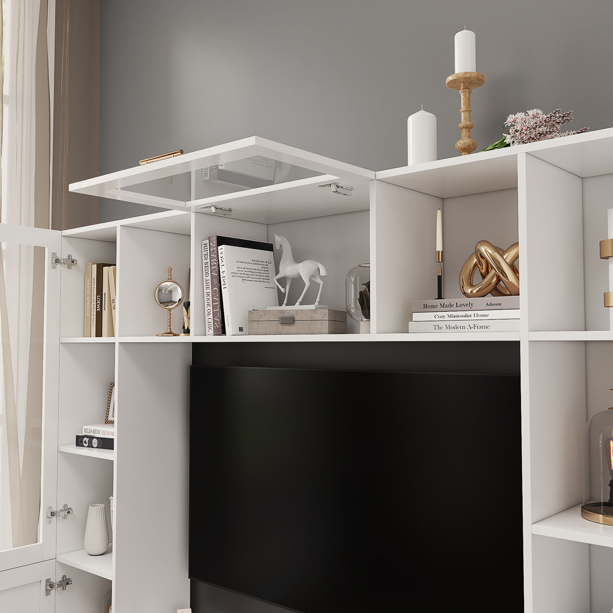 Mercer41 Tarajee Wall Unit Entertainment Centre for living room ...