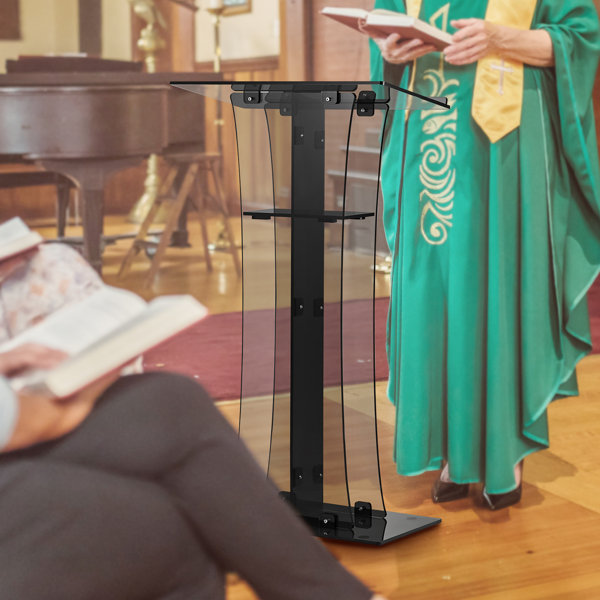 VEVOR 46'' Plastic / Acrylic Tabletop Lectern with Storage | Wayfair