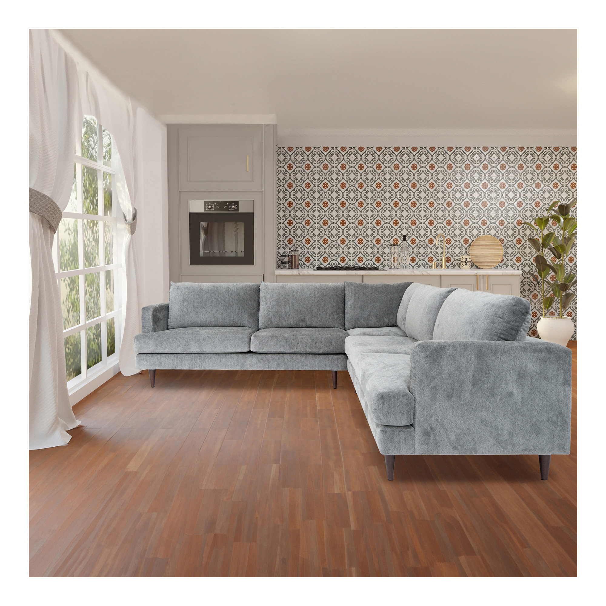 Everly Quinn L Shaped Sectional Sofas for Living Room, Modern Sectional Couches for Bedrooms ...