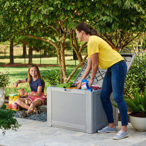 Rubbermaid Deck Box, Medium, 74 Gallon, Light Grey | Wayfair