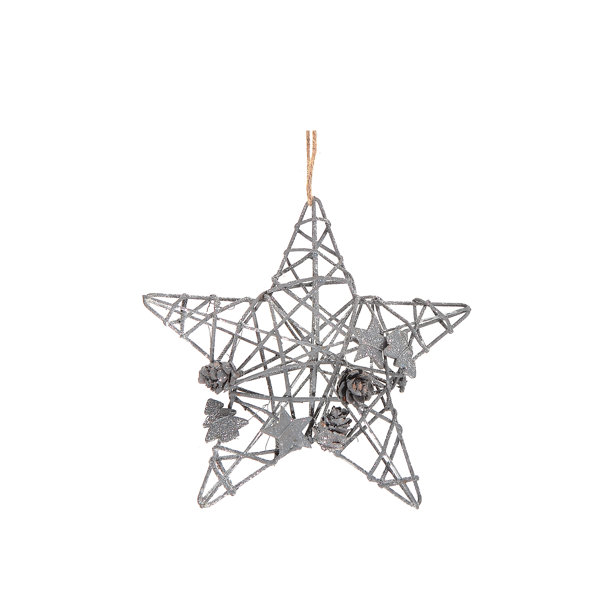 The Holiday Aisle® Silver Glitter Rattan Star (S) - Wayfair Canada