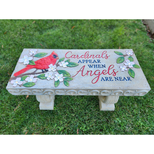 The Twillery Co.® Algona LED Cardinals Outdoor Statuary Memorial Bench ...