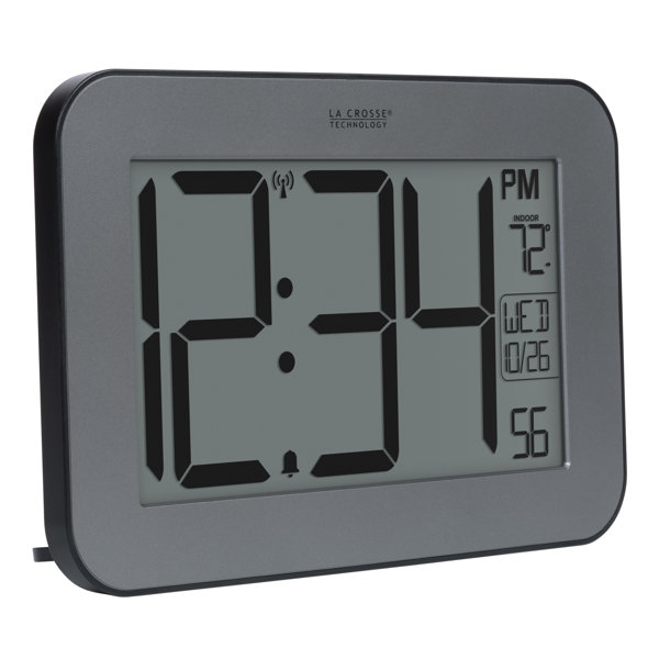 La Crosse Technology Large Time Digital Atomic Clock with 4-Inch digits ...
