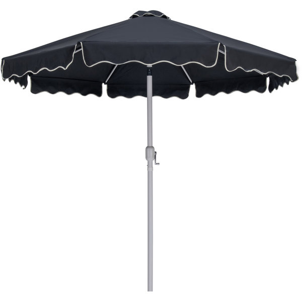 Arlmont & Co. Chavonte Fabric With Piping / Aluminum Patio Umbrella ...