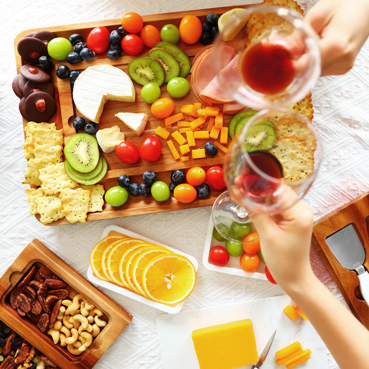 Belfry Kitchen Cheese Board Set, Cheese Platter With 2 Slide-Out ...