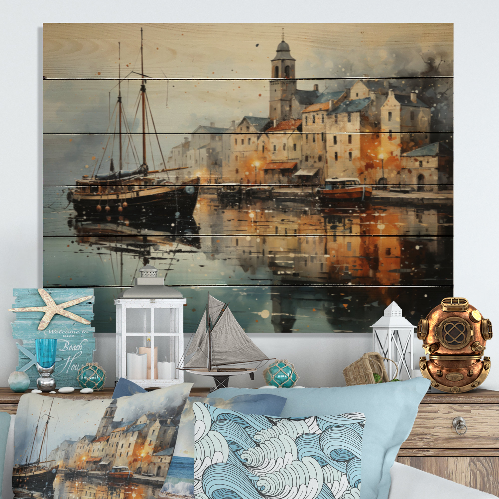 Red Barrel Studio® Coastalport Port Of Tranquility VIII On Wood Print ...