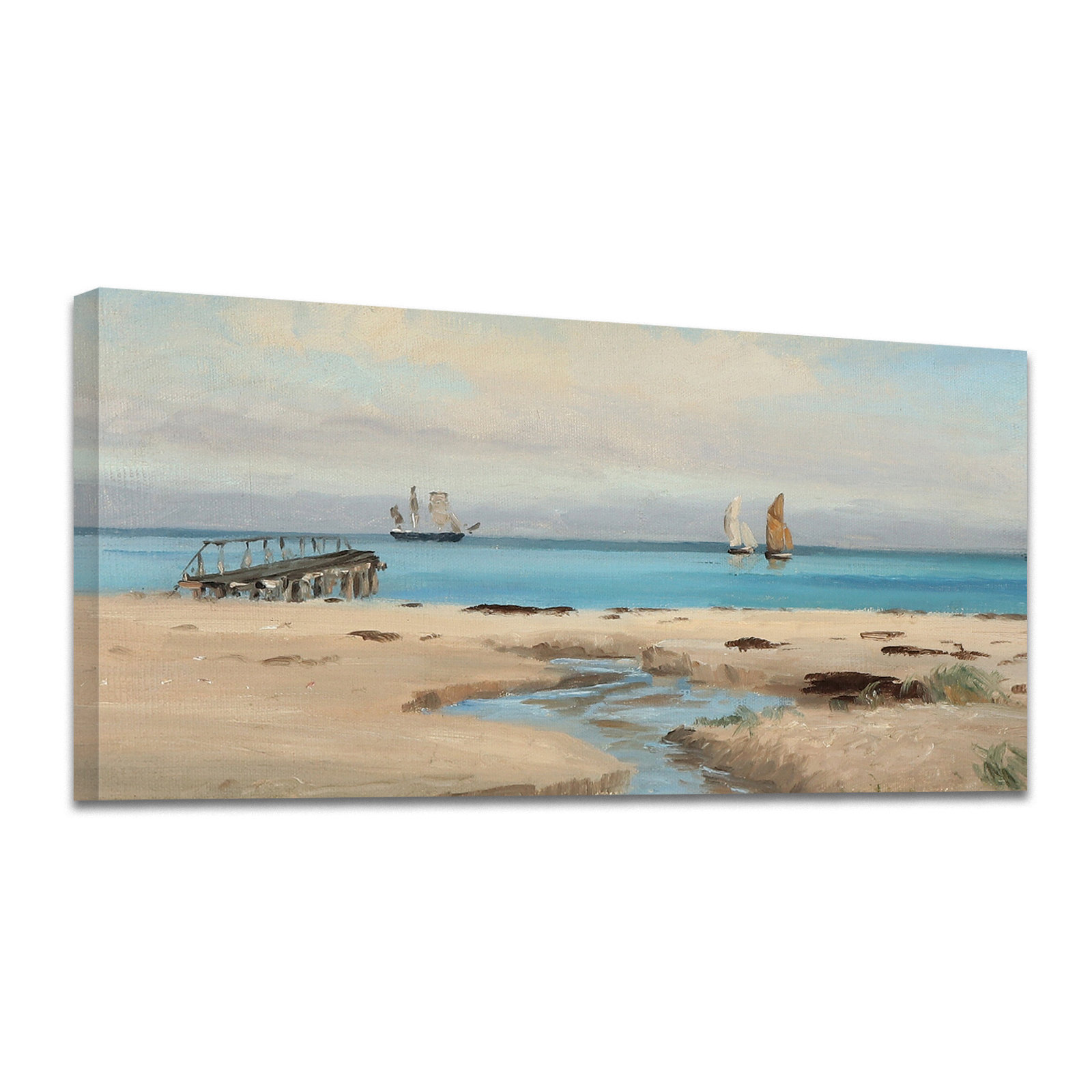Breakwater Bay 1 Panel Seaside Beach View Printed Oil Painting Style ...