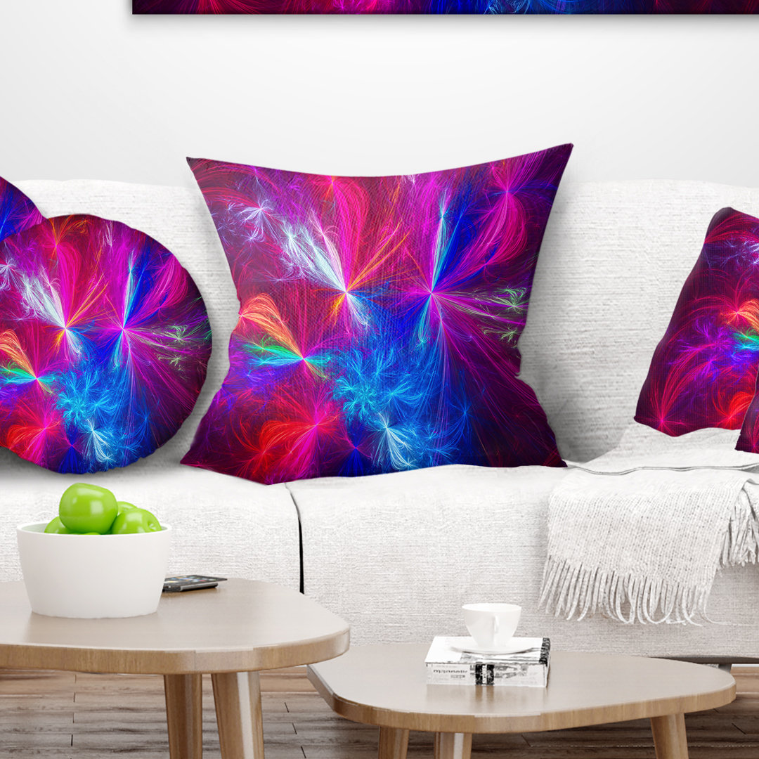 Design Art Christmas Fireworks Red - Abstract Printed Pillow | Wayfair