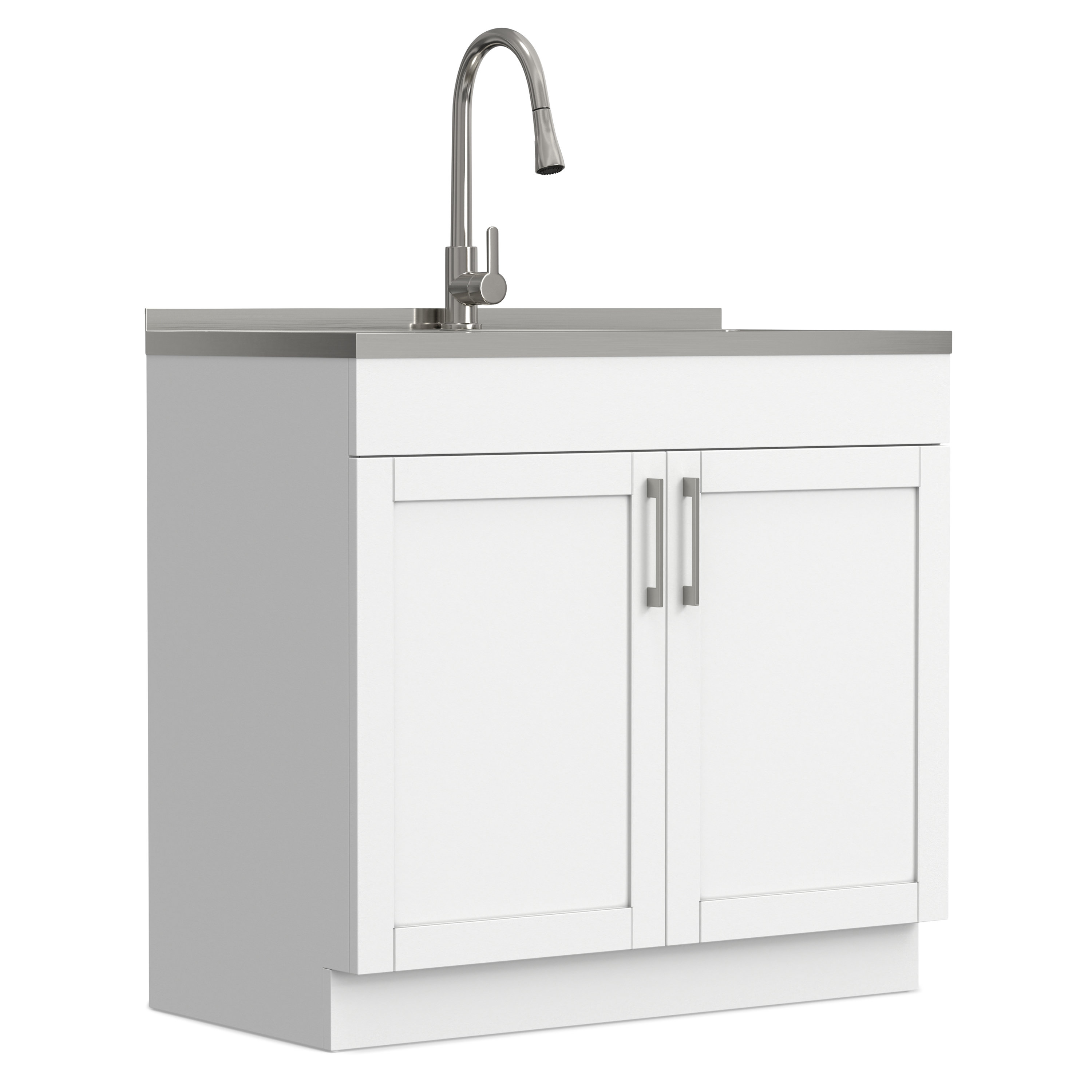 Simpli Home Modern Wide Shaker All-In-One 36-inch Laundry Utility Sink ...