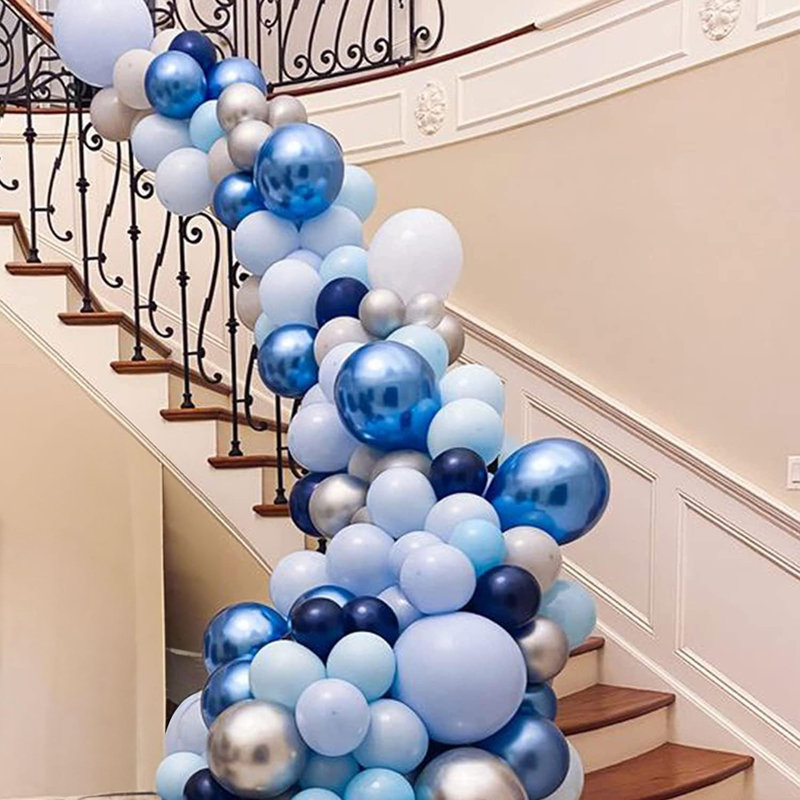 Tobran 60 Packs 12 Inch Balloons with Metallic Silver Confetti Latex ...