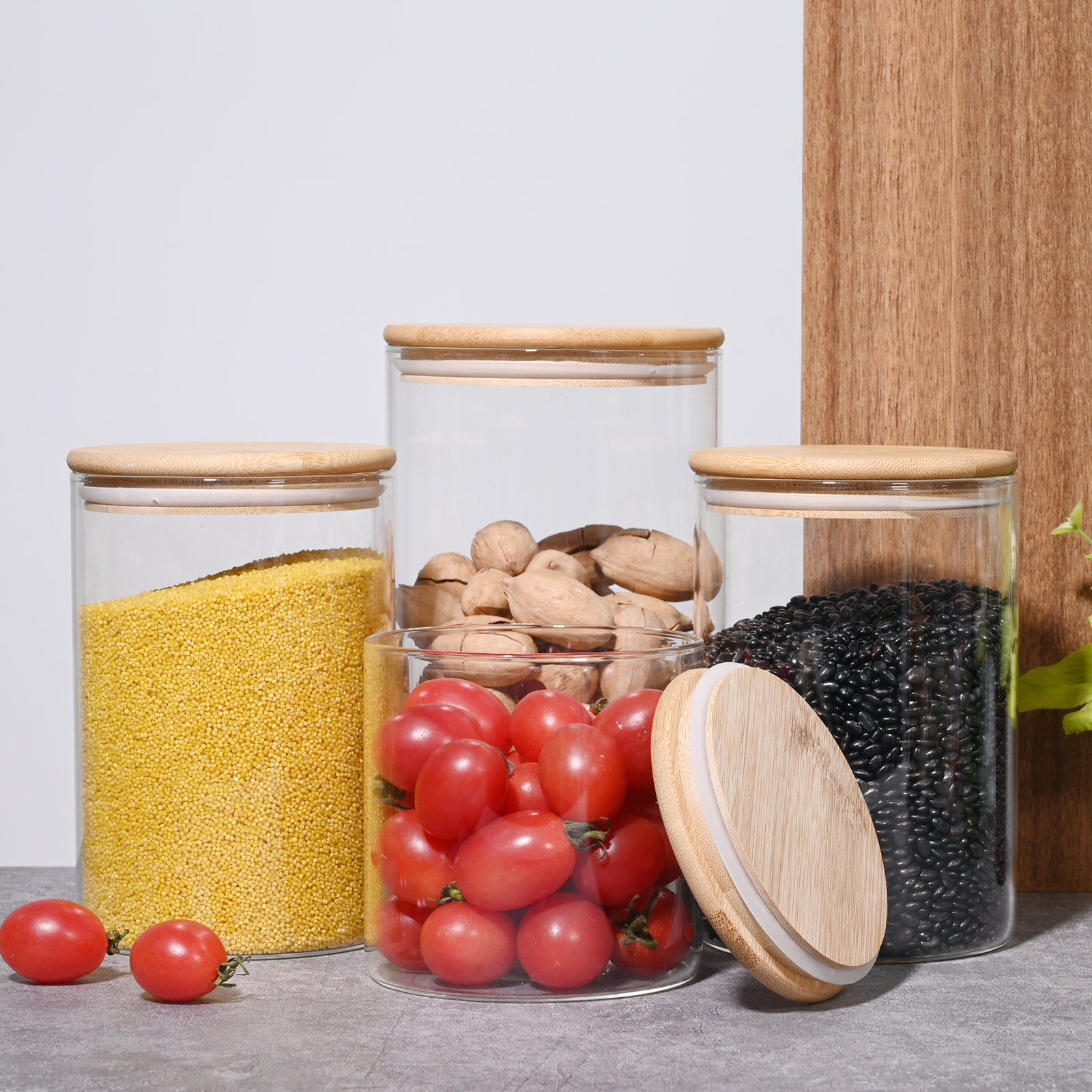 Gracie Oaks Glass Food 5 Piece Storage Jar Set | Wayfair