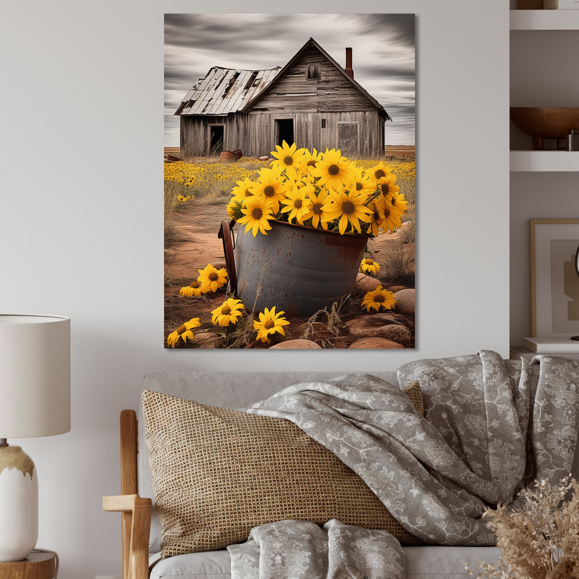 Millwood Pines Farmhouse Timeless Charm I - Floral Metal Wall Decor ...