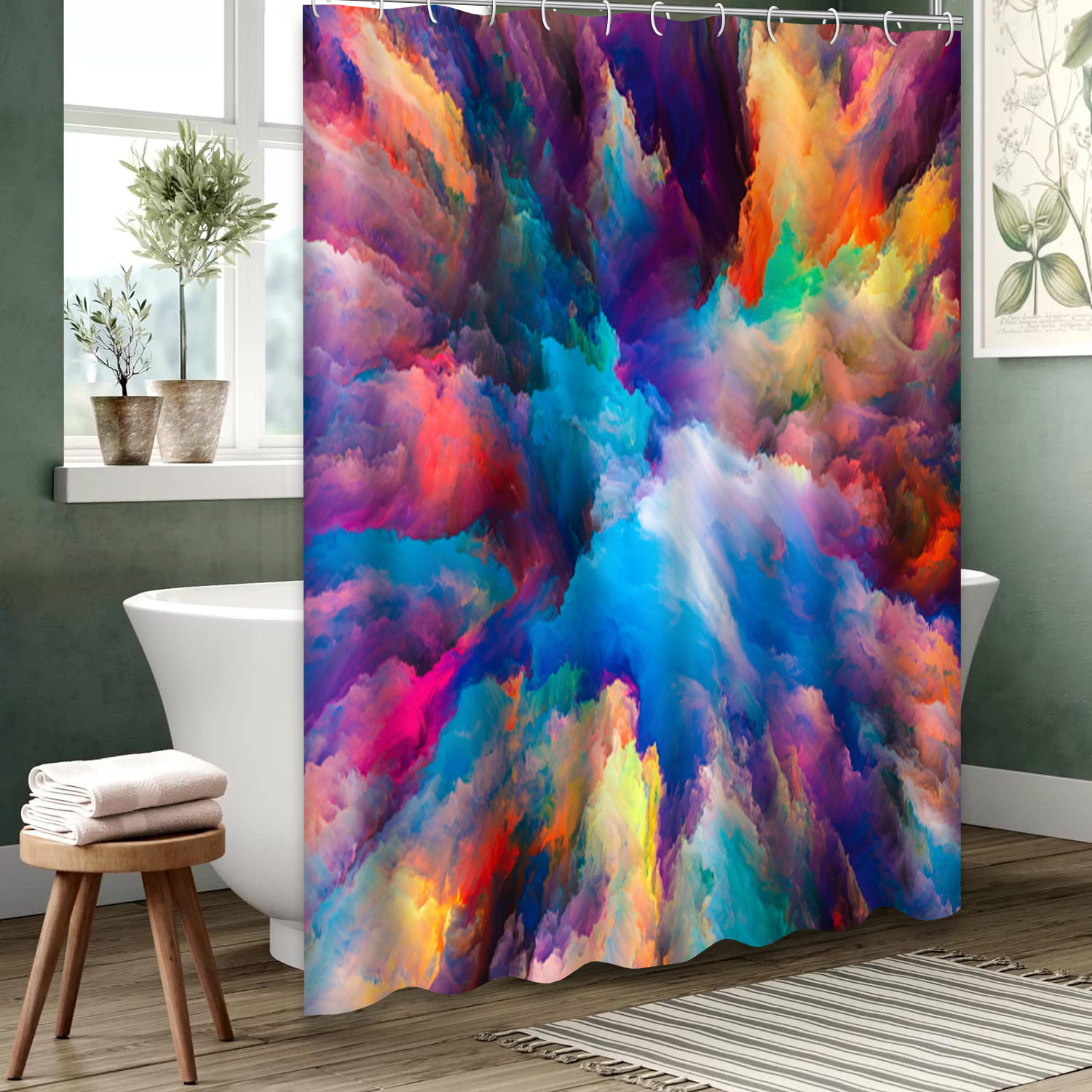 East Urban Home Vivid Color Splash Fractal Abstract Explosion Art ...