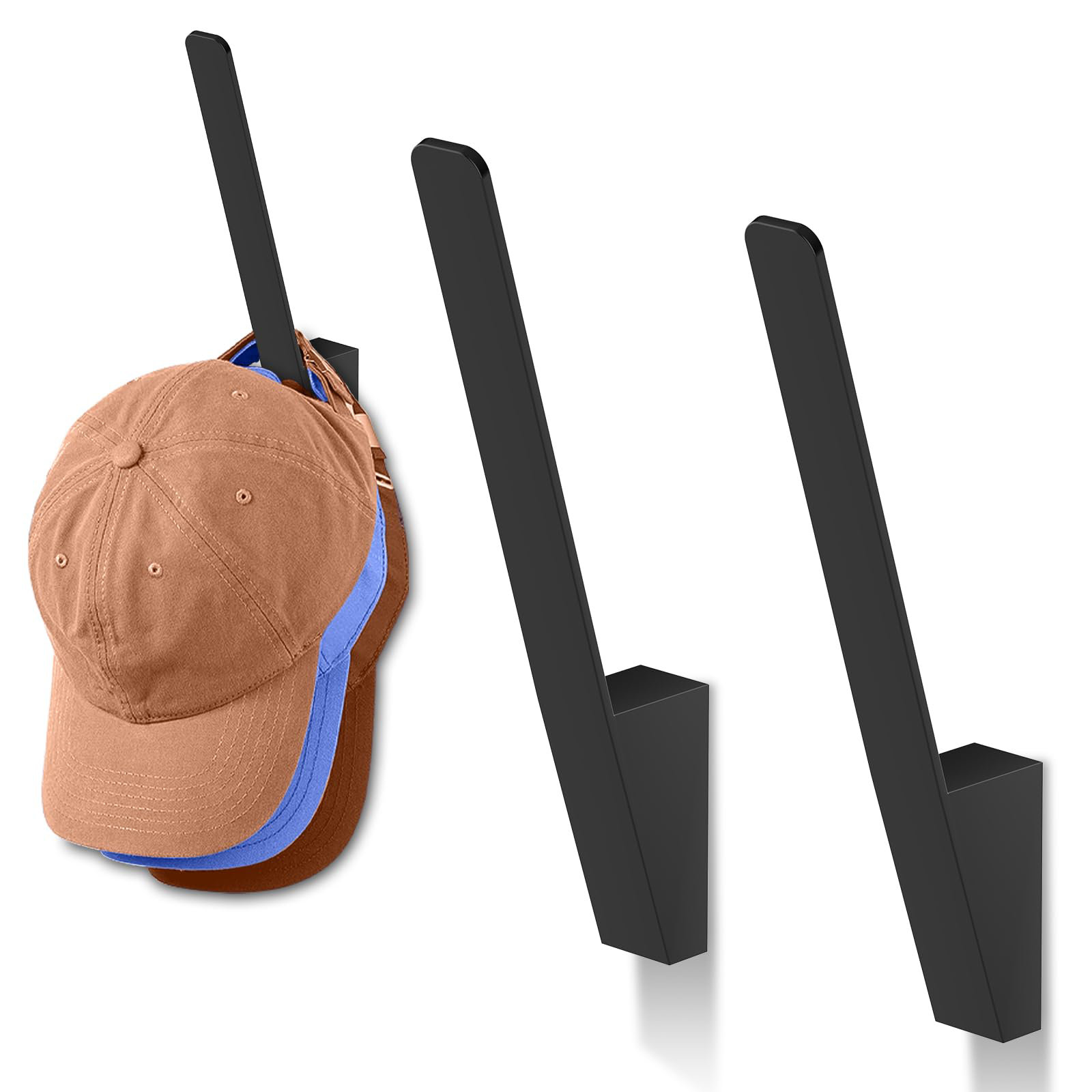 Latitude Run® 3 Pack Hat Racks For Baseball Caps - Metal Hat Holder For ...