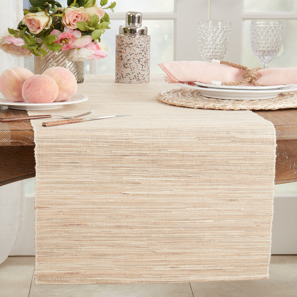 Gracie Oaks Natural Woven Chic Texture Water Hyacinth Table Runner 18 ...