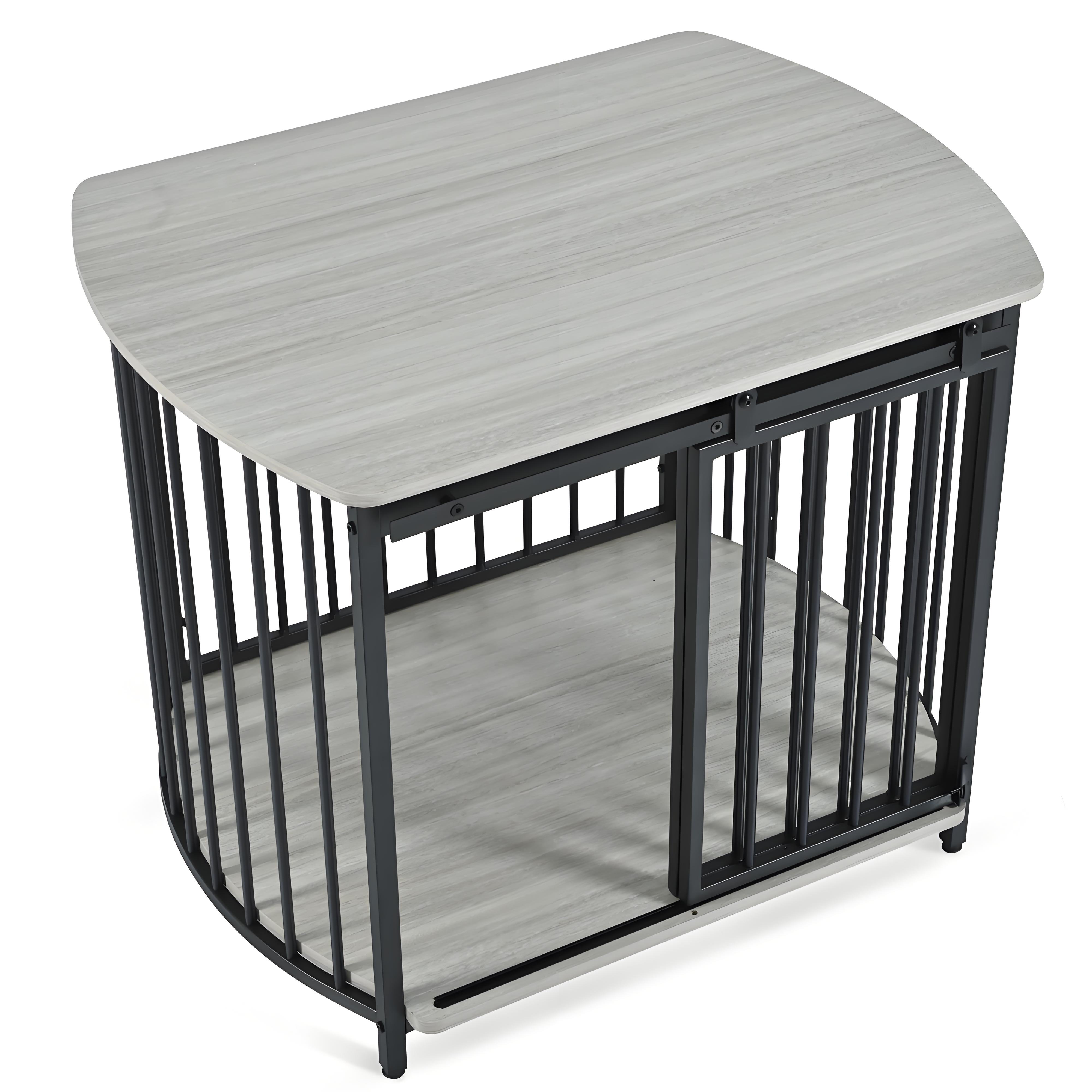 Tucker Murphy Pet™ 31.5" Curved Cage End Table Dog Crate with Double ...